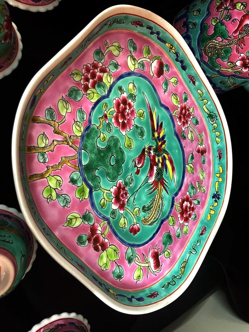 Peranakan Wedding Teapot Set, Furniture & Home Living, Kitchenware ...