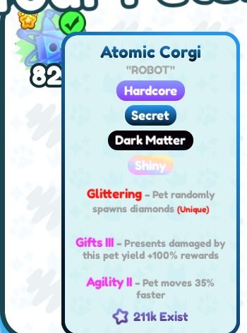 PET SIMULATOR X HARDCORE SHINY ATOMIC CORGI, Video Gaming, Gaming Accessories, In-Game Products ...