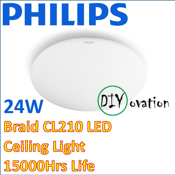 Philips 24W LED Ceiling Light/ Braid CL210/ 15000hrs life/ 2400lm ...