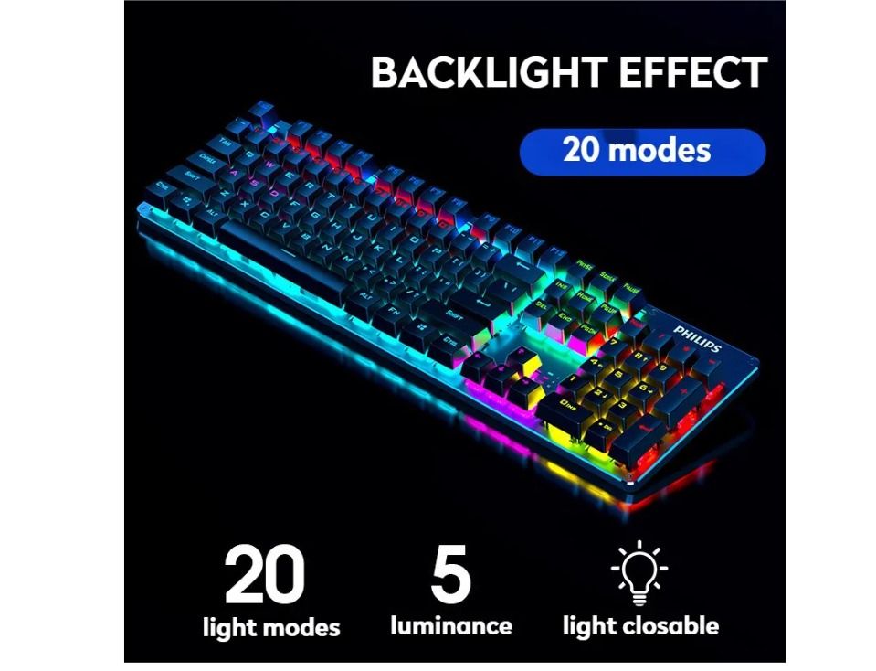 Philips SPK8401 SPT6324 Mechanical Gaming Keyboard Mouse Bundle ...