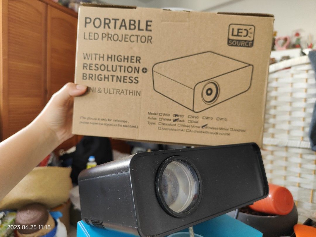 Portable LED projector full set w packaging (Like New!), TV & Home ...