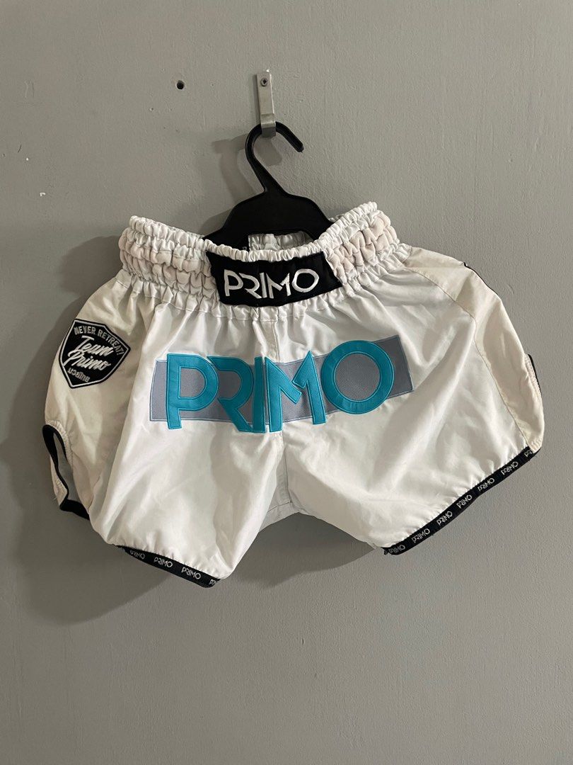 Primo Muay Thai Shorts (white/blue), Men's Fashion, Activewear on Carousell