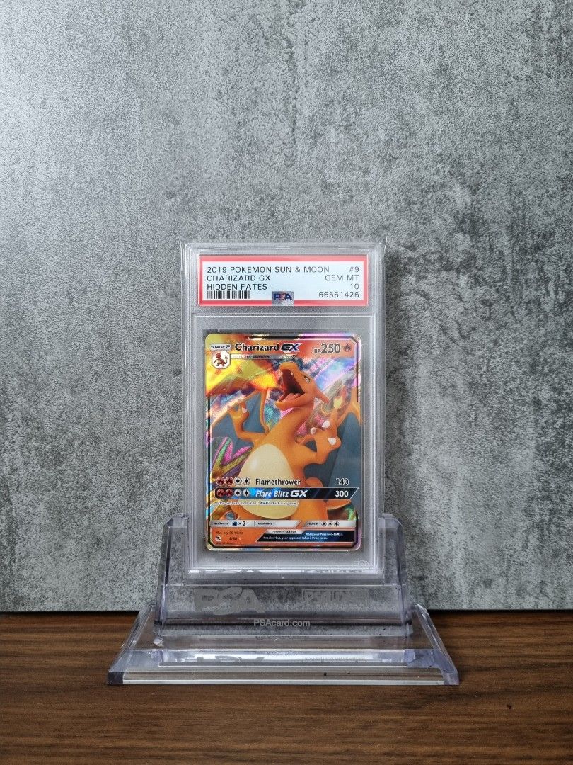 [PSA 10] Charizard GX 9/68 Hidden Fates Full Art Pokemon Card, Hobbies ...