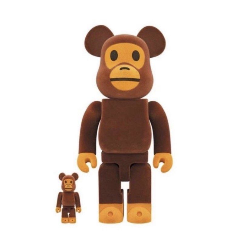 Ready stock 400%+100% Bearbrick baby Milo flocked medicom toy be@rbrick ...