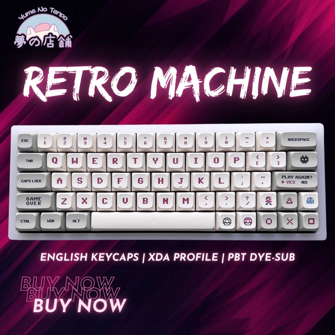 Retro Keycaps | English Keycaps | XDA Profile | 145 Keys | PBT Dye-Sub ...