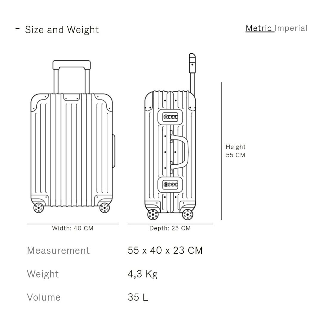 Rimowa Original Cabin (Titanium), Hobbies & Toys, Travel, Luggage on ...