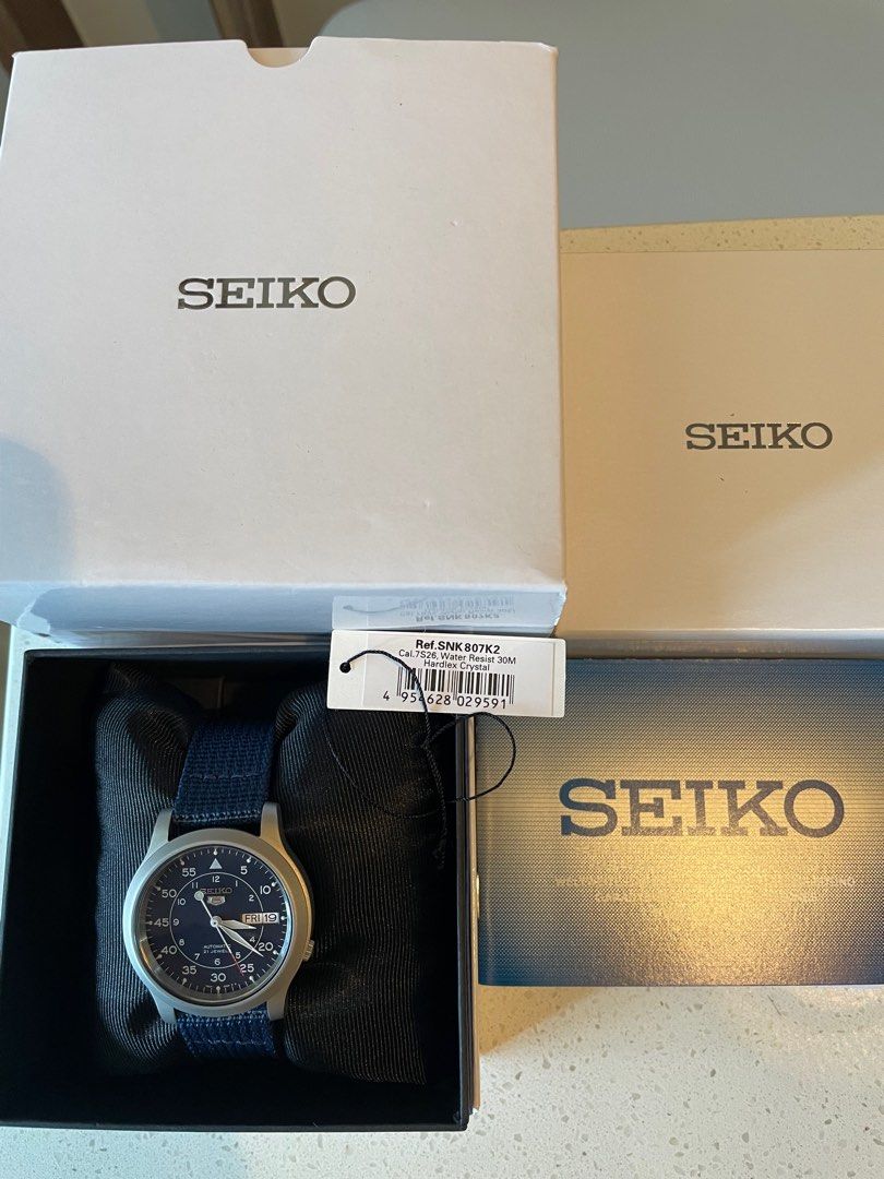 Seiko 5 Military Automatic Nylon Men Watch SNK807K2 SNK807, Luxury ...