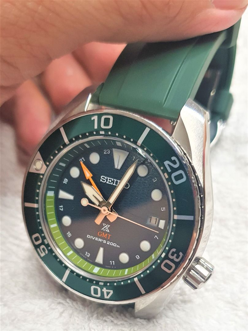 SEIKO SFK003J1 Prospex Sea Sumo Solar GMT Green - SFK003 Free Silicone ...