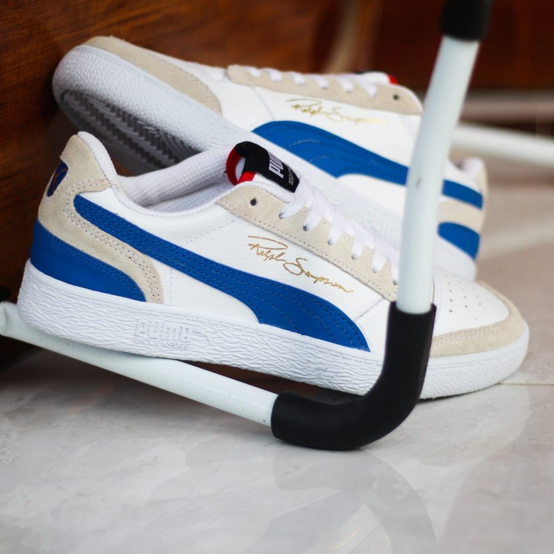 Sepatu Puma Ralph Simpsons White Blue Original, Fesyen Pria, Sepatu ...