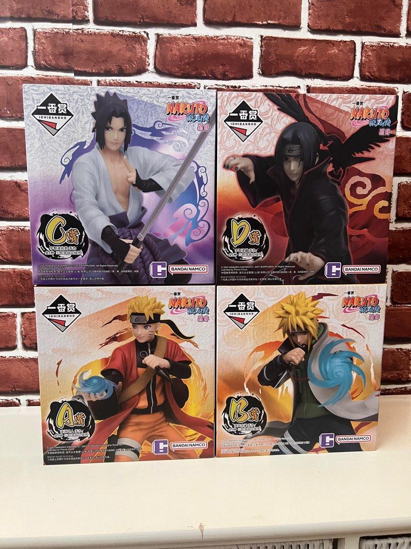 [set of 4 / 10 free gifts] Naruto ichiban kuji / Ichibansho - prize A B ...