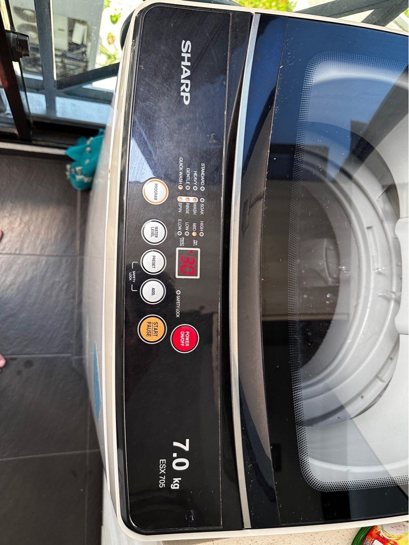 Sharp 7kg Top Load Washing Machine, TV & Home Appliances, Washing ...