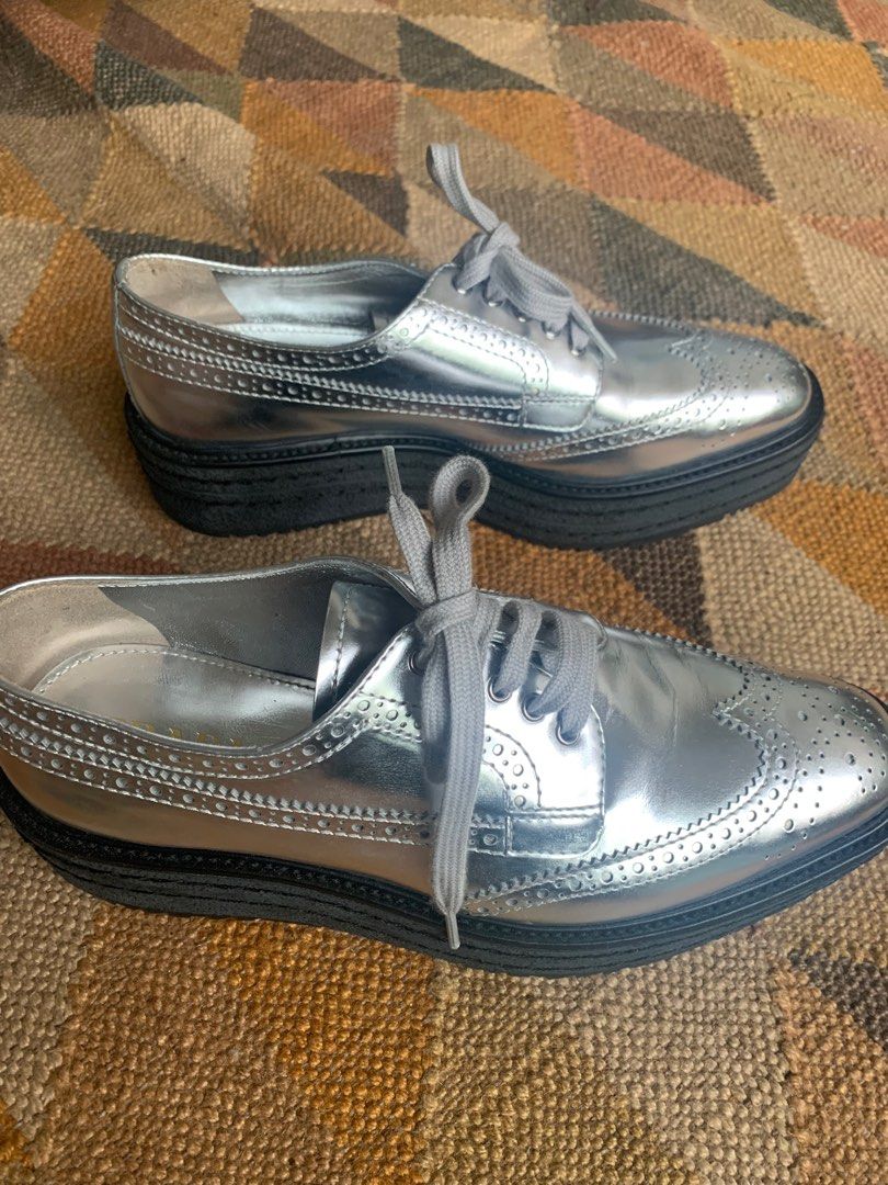 Silver Brogues, Luxury, Sneakers & Footwear on Carousell