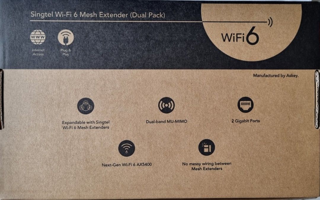 Singtel Wi-Fi 6 Mesh Extender (Dual Pack), Computers & Tech, Parts ...