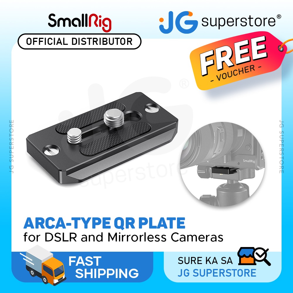 SmallRig Compact QR Quick Release Arca-Type Plate with 1/4"-20 & 3/8 ...