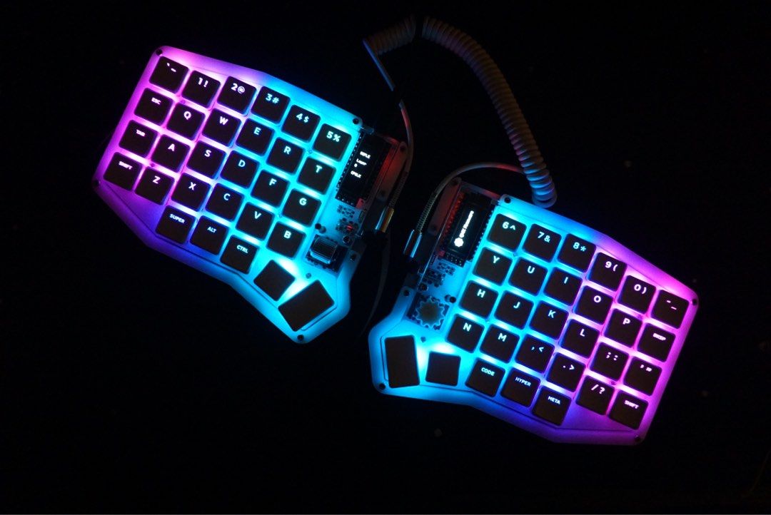 Sofle low profile choc split keyboard via vial rgb per key ergonomic ...