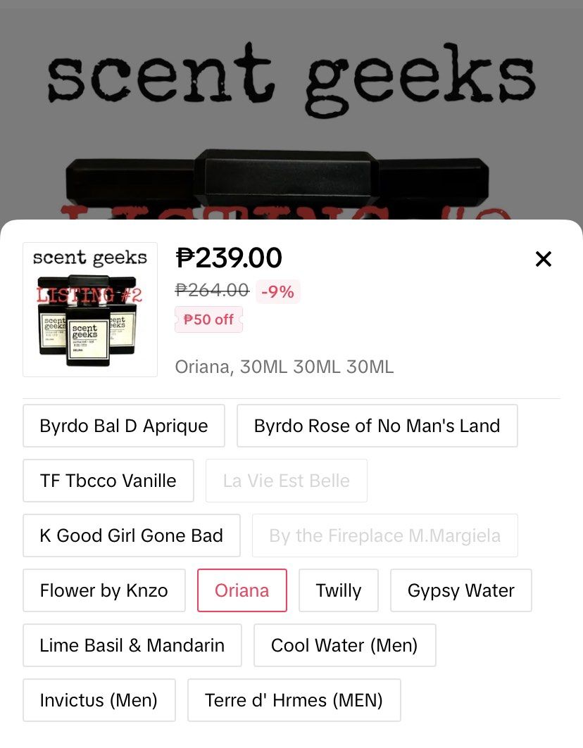 SophiaandKalel Scent Geeks 25% Oil Perfumes - Oriana on Carousell