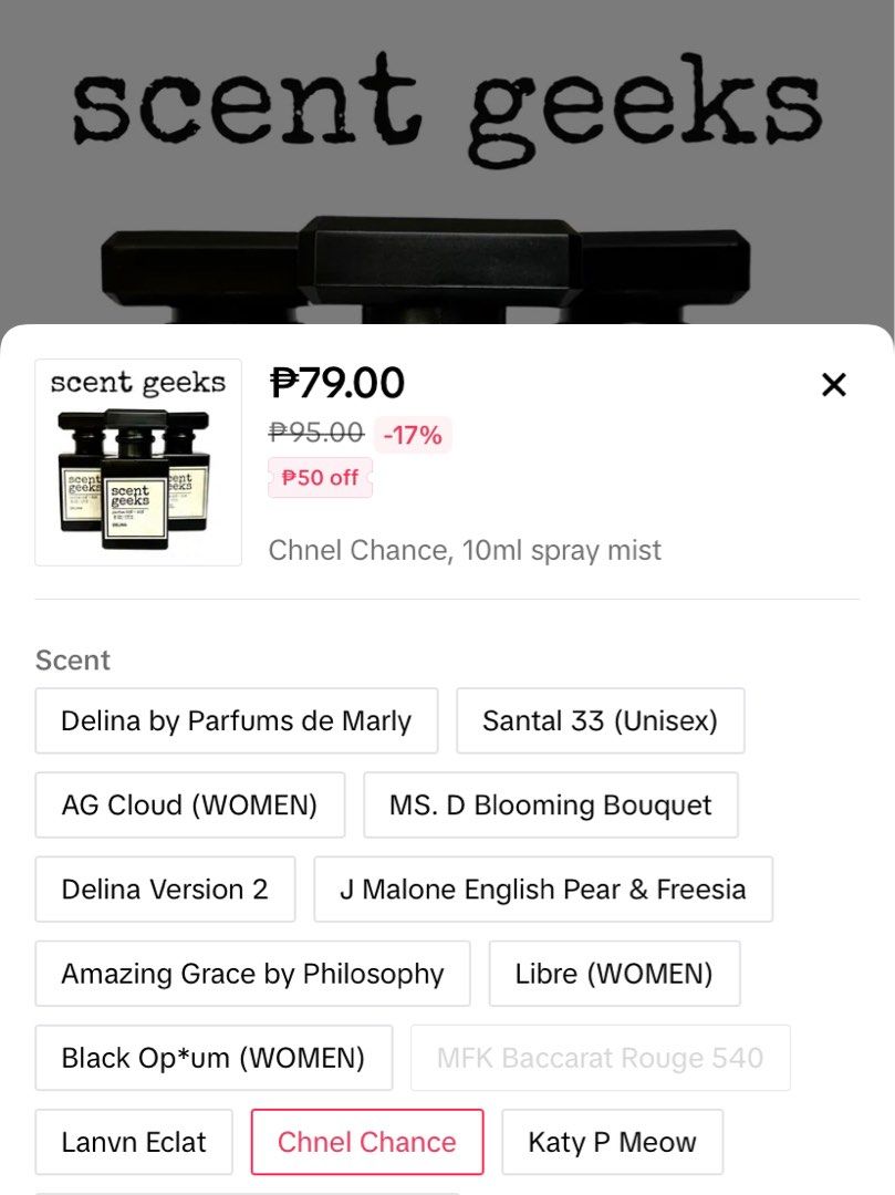 SophiaandKalel Scent Geeks 25% Oil Perfumes - Chanel Chance, Beauty ...