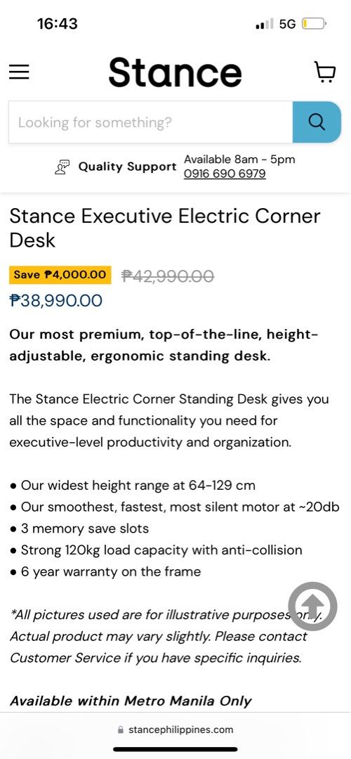 Stance Executive Corner Standing Desk, Furniture & Home Living ...