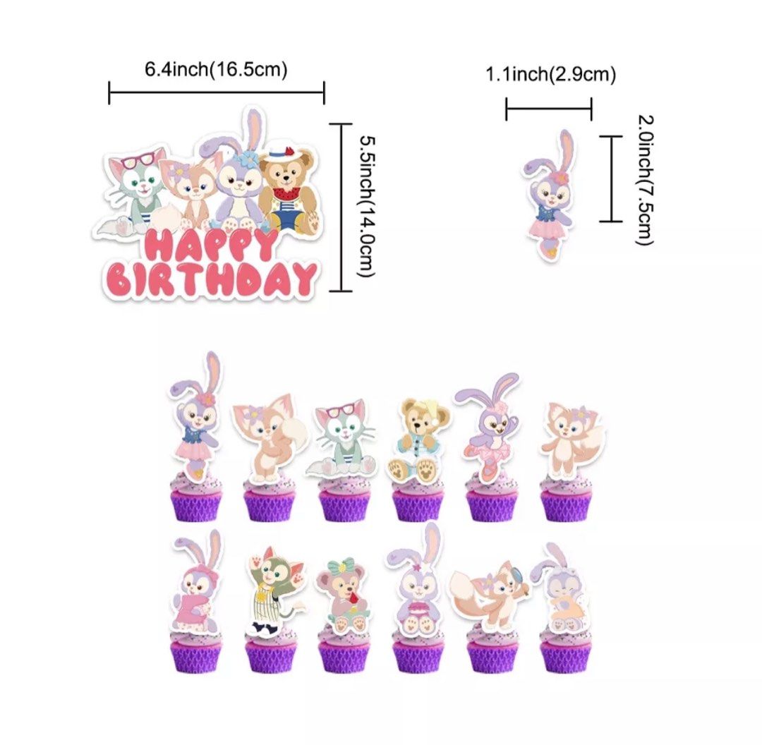 Stellalou Duffy Birthday Party Cake Toppers Hobbies And Toys Stationery