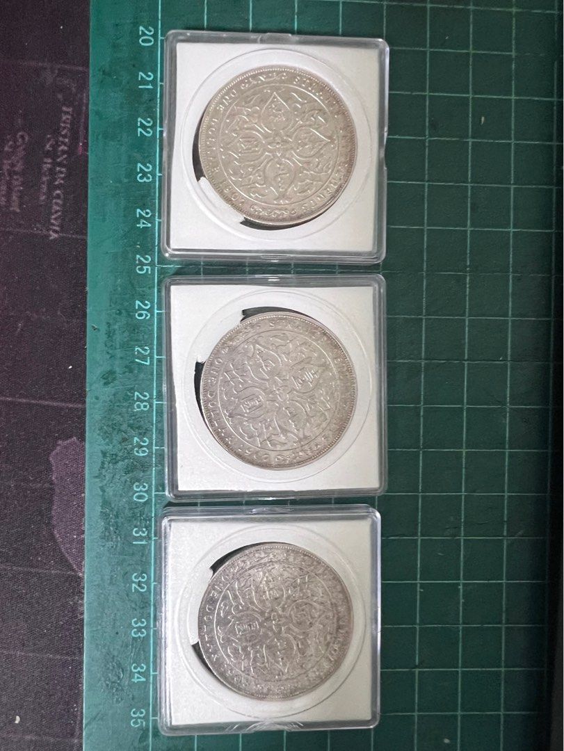 1907 1907H 1908 Straits settlements one dollar silver coin $1 King Edward VII Malaya Singapore ...