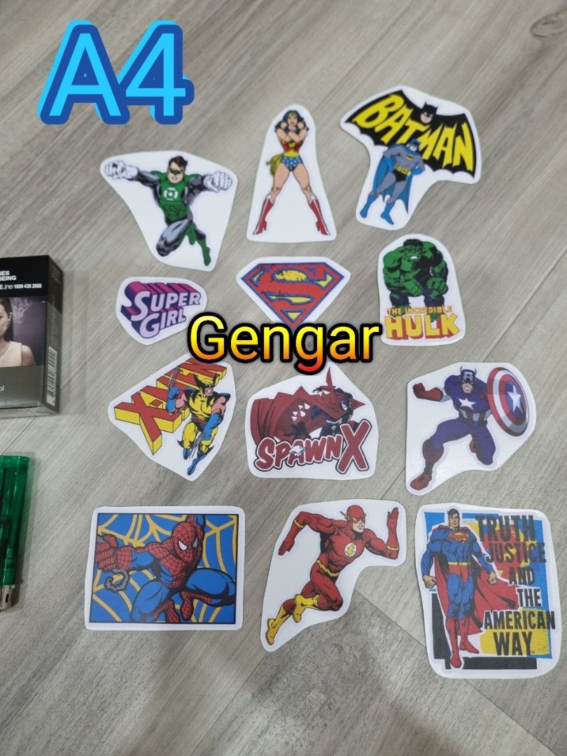 Luggage Super heroes Marvel Dc Flash Stickers Waterproof x 12pcs - A4 ...