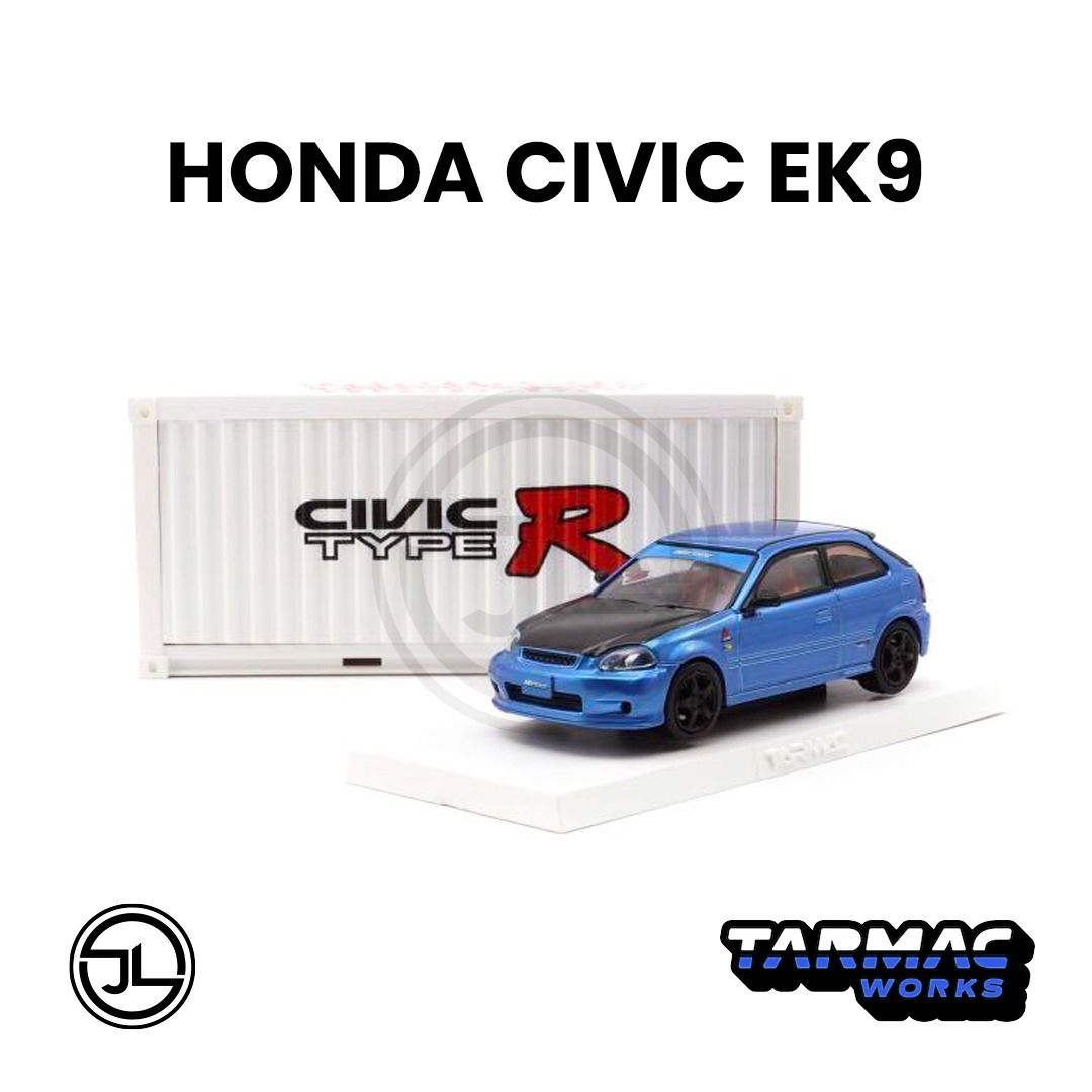 TARMAC WORKS HONDA CIVIC EK9 BLUE 1:64 SCALE, Hobbies & Toys, Toys ...