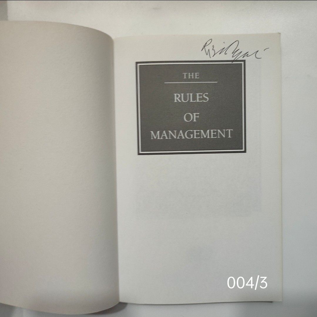 The Rules of Management, Hobbies & Toys, Books & Magazines, Assessment ...