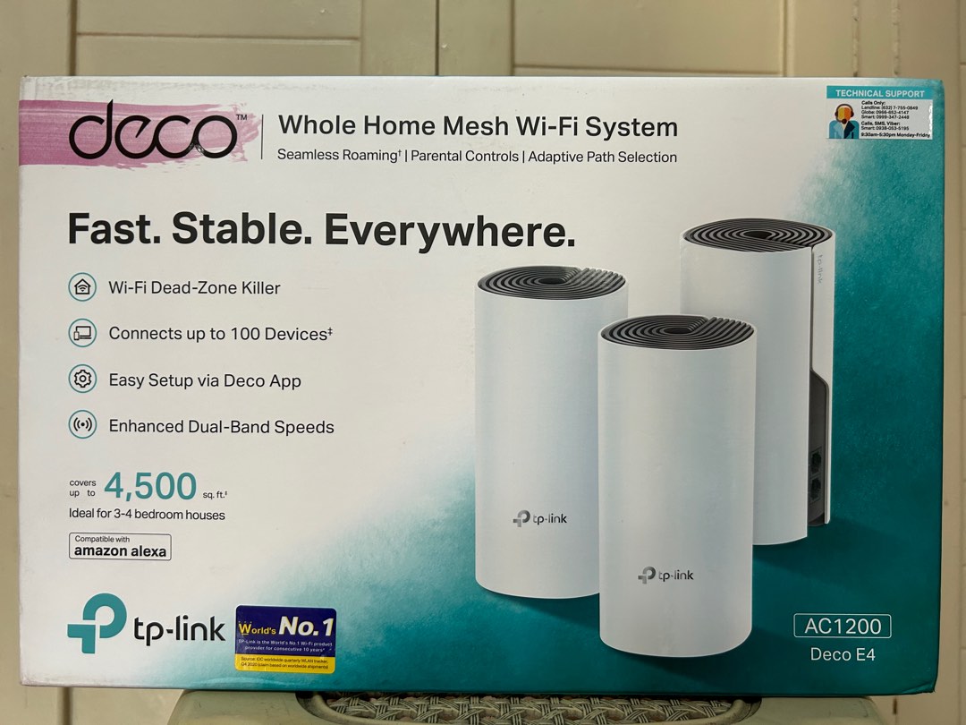 TP-Link Deco E4 AC1200 Whole Home Mesh Wi-Fi System (3-pack), Computers ...
