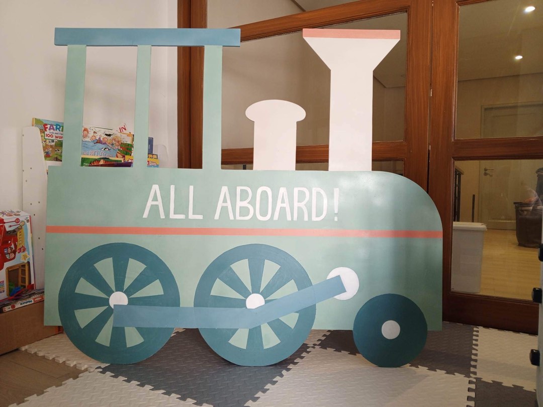 Train themed wooden signage, Hobbies & Toys, Stationary & Craft ...