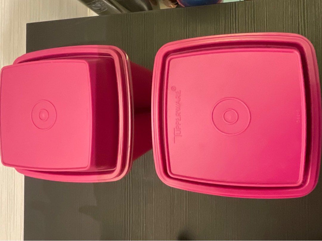 Tupperware Large Square 2 Quart Pick a Deli Container in Fiusha Color ...