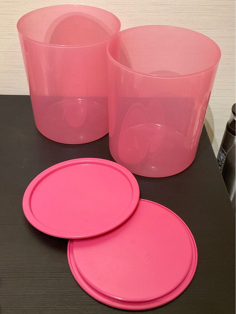 Tupperware Pink Canister, Furniture & Home Living, Kitchenware ...