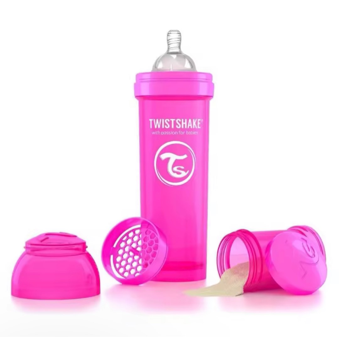 Twistshake Anti-Colic Baby Bottle 180ML/6OZ | HOT PINK, Babies & Kids ...