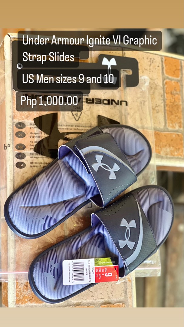 Under Armour Ignite VI Graphic Strap Slides / US Men sizes 9 and 10 ...