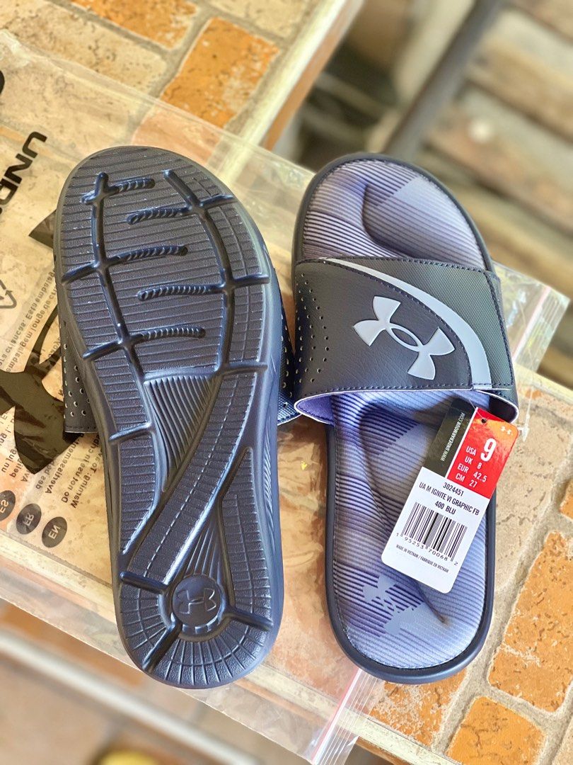 Under Armour Ignite VI Graphic Strap Slides / US Men sizes 9 and 10, Men's Fashion, Footwear ...