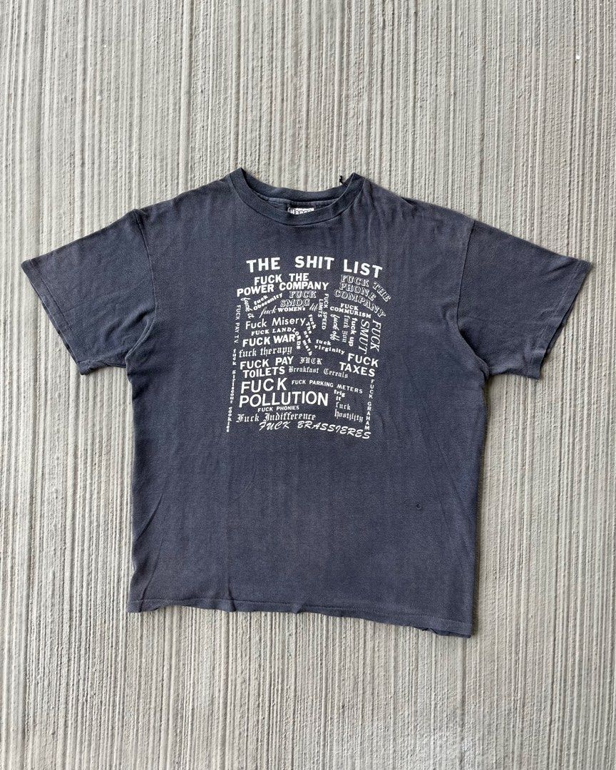 Vintage 80s The Shit List Tee, Men's Fashion, Tops & Sets, Tshirts ...