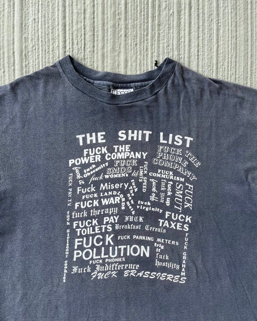 Vintage 80s The Shit List Tee, Men's Fashion, Tops & Sets, Tshirts ...