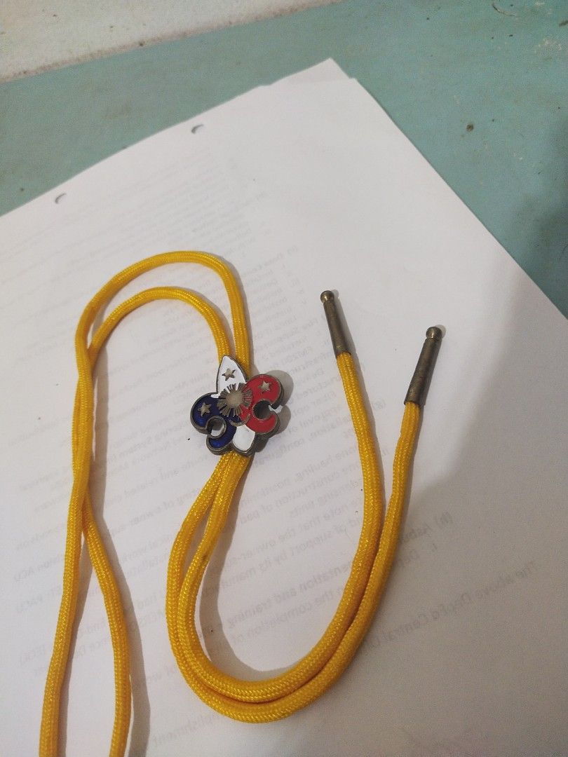 vintage "BSP Laminated Metal Scout symbol"/with Paracord/Copper aglets ...