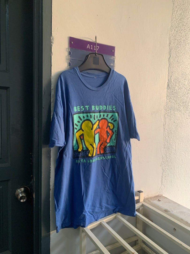 Vintage Keith Haring Best Buddies T-Shirt, Men's Fashion, Tops & Sets ...