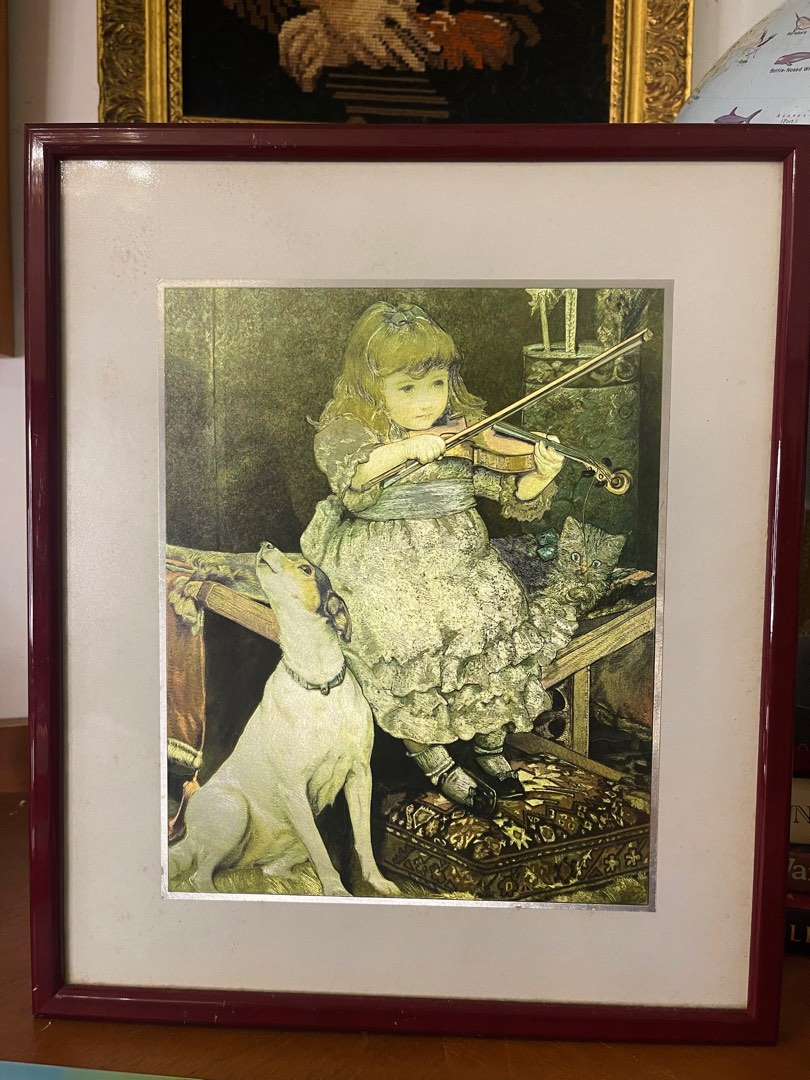 Vintage Victorian Girl Play Violin, Hobbies & Toys, Collectibles ...