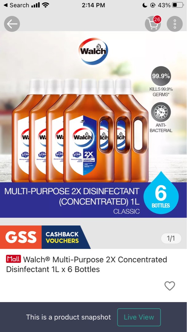 Walch Laundry Liquid Detergent and Concentrated Disinfectant, Furniture ...