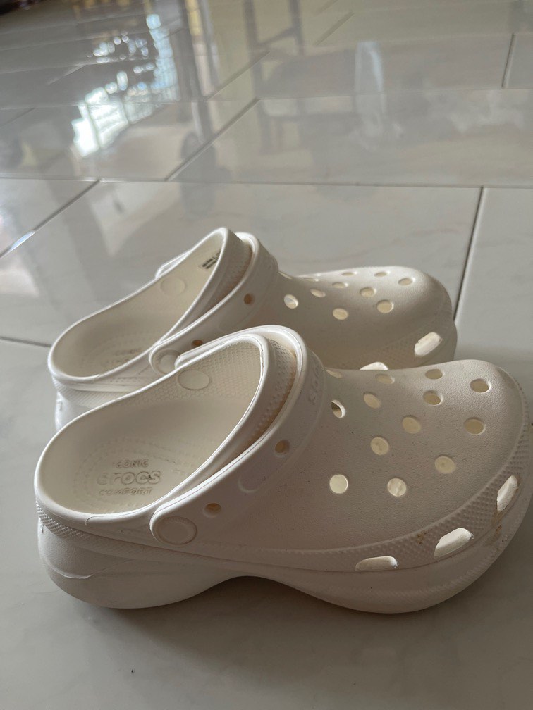 White Platform Clog, Women's Fashion, Footwear, Flipflops and Slides on ...