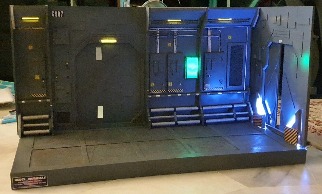 1/12 Space Sci Fi Base Diorama with LED lighting for action figures ...