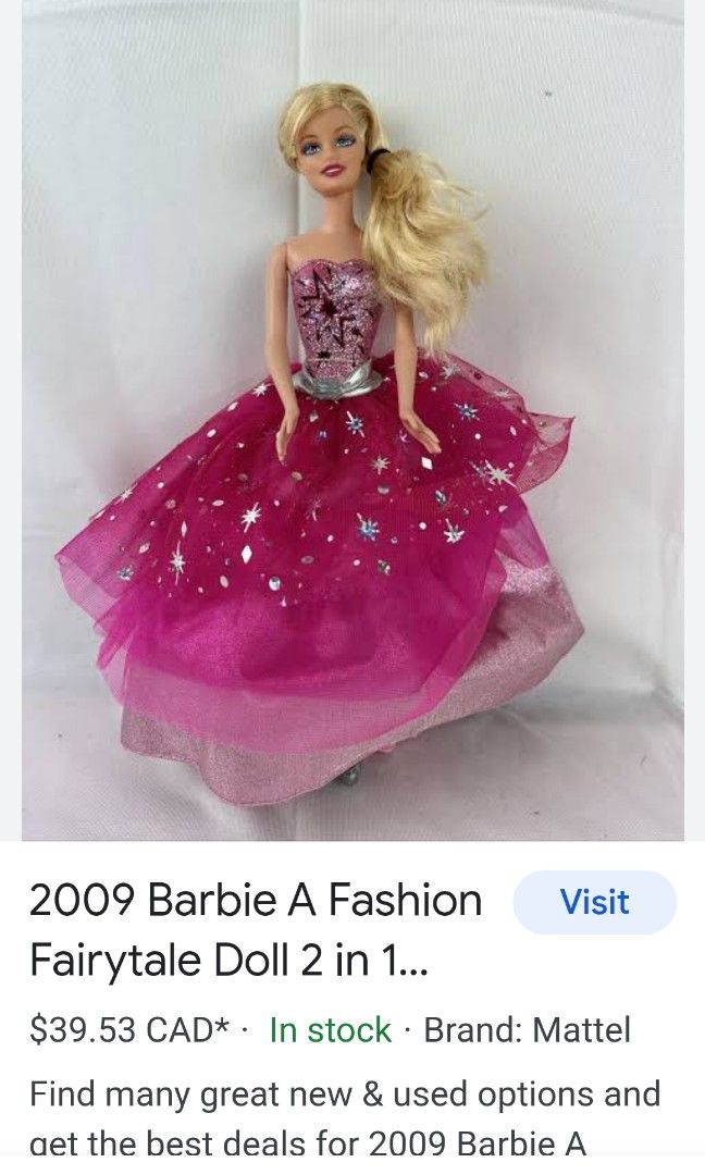 2009 Barbie A Fashion Fairytale Doll 2 in 1 Dress Transforms Lights ...