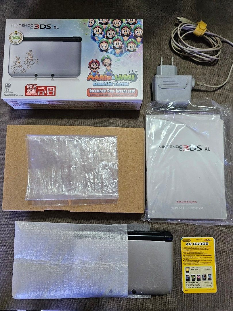 3ds Xl silver mario and Luigi Edition, Video Gaming, Video Game ...