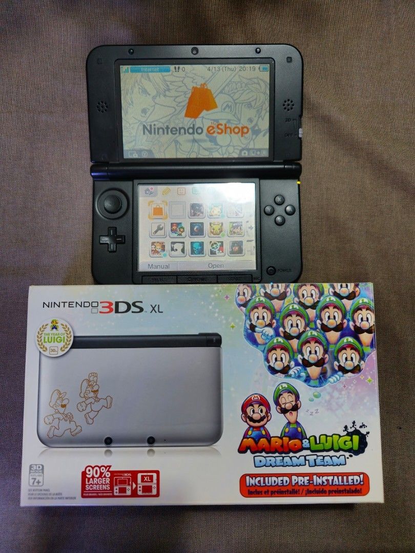 3ds Xl silver mario and Luigi Edition, Video Gaming, Video Game ...