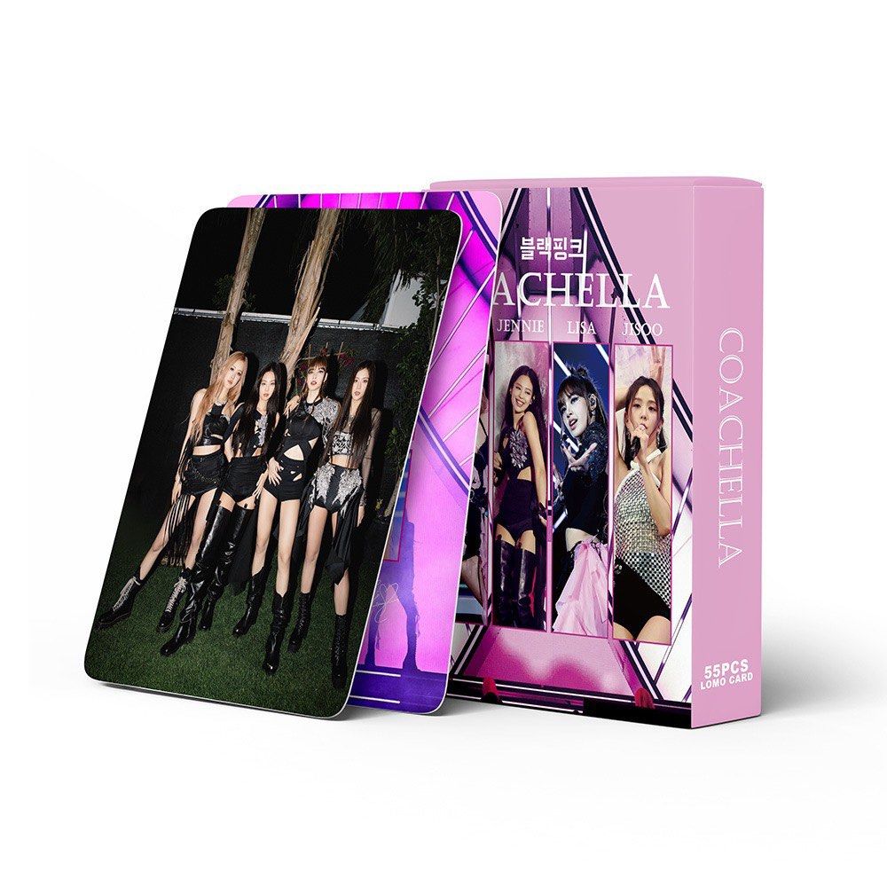 55pcs/box BLACK-PINK 2023 Coachella Photocards JENNIE JISOO ROSE LISA ...