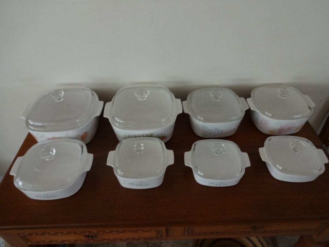 8 x Corning Ware casserole / cooking pots with lids, Furniture & Home ...