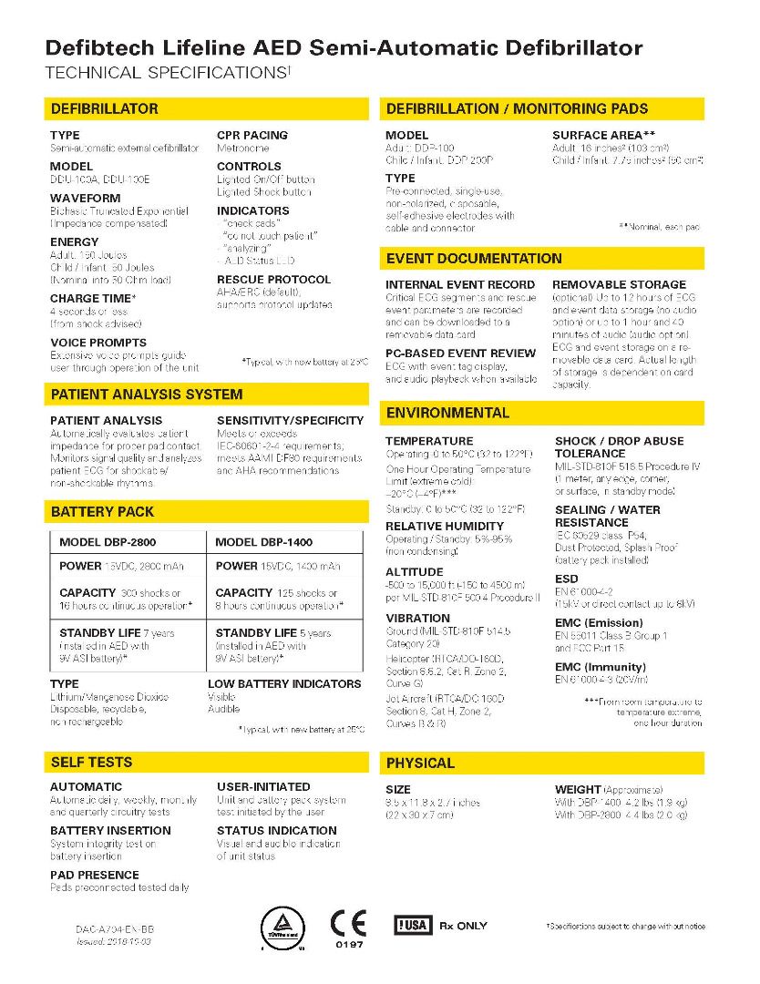AED : Defibtech LIFELINE DDU-100, Health & Nutrition, Medical Supplies ...