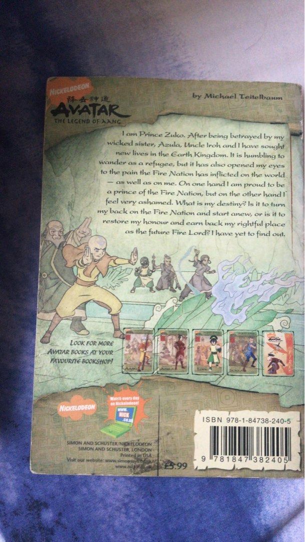 Avatar Legend of Aang book, Hobbies & Toys, Books & Magazines, Fiction ...