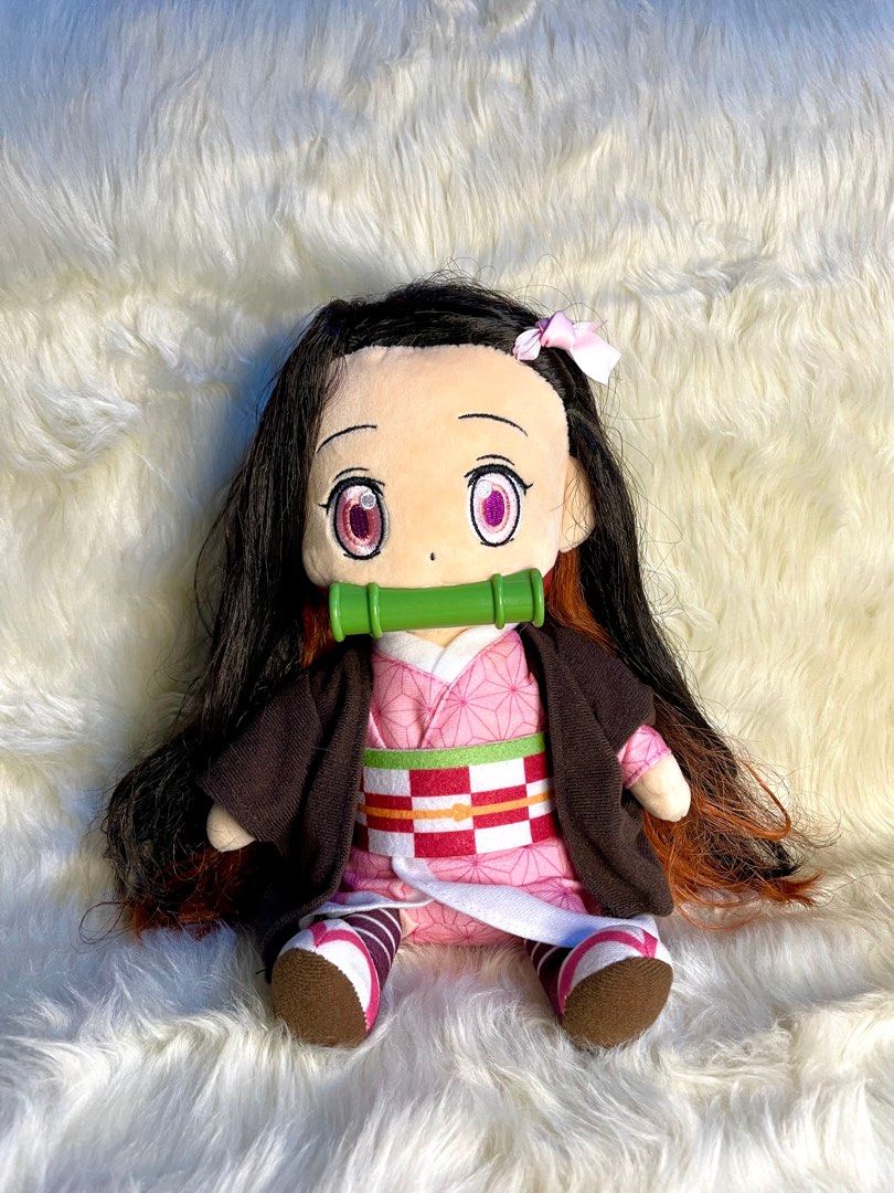 BANDAI Demon Slayer Talking Nezuko Kamado Plush Doll on Carousell